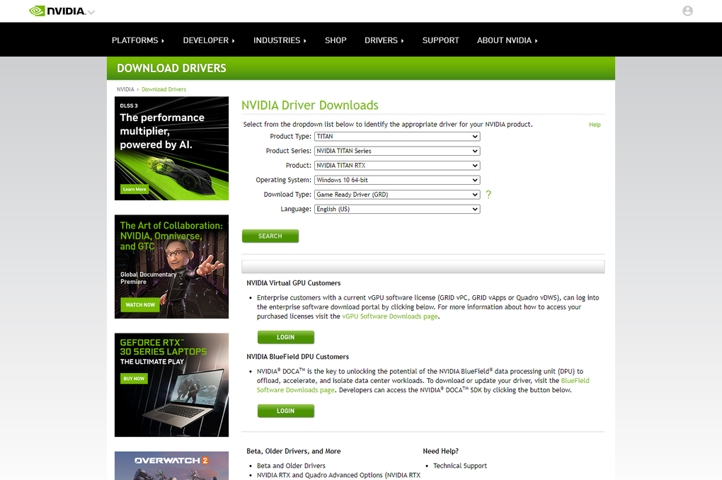 NVIDIA Driver Downloads Online